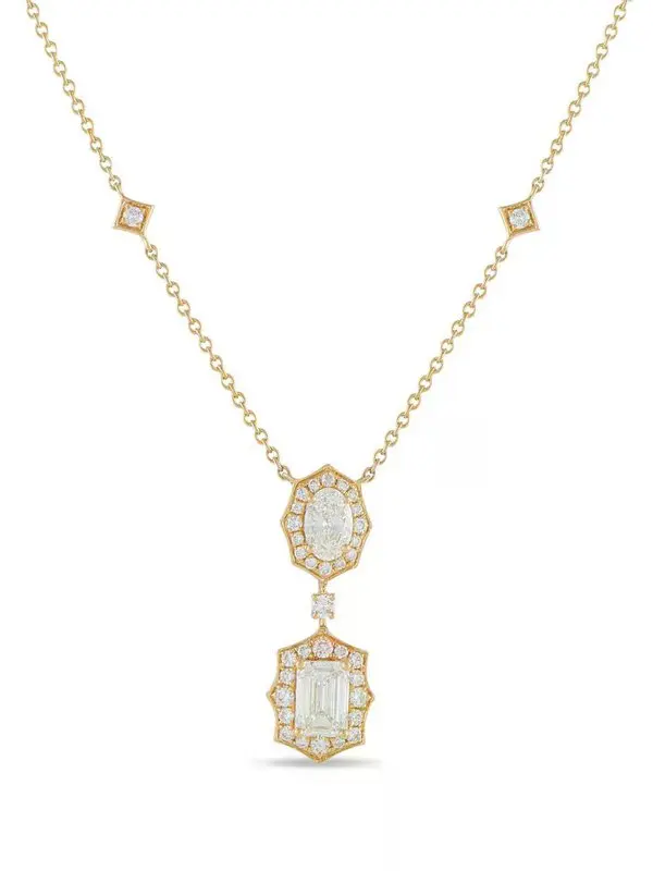 LB EXCLUSIVE Diamond Geometric Pendant Necklace - Gold