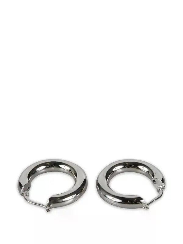 JIL SANDER Round Hoop Earrings - Silver