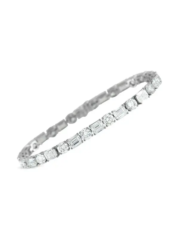 LB EXCLUSIVE Round Emerald Diamond Bracelet - Silver