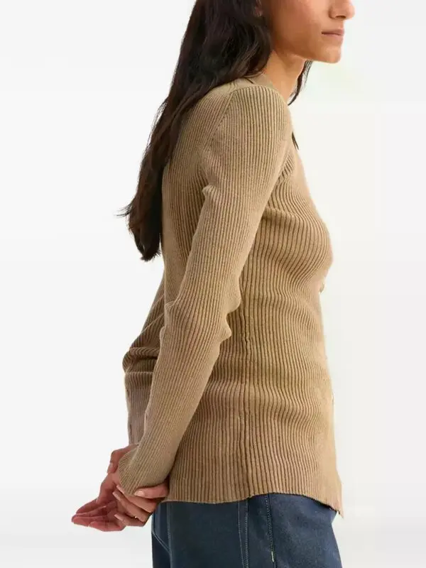 RÓHE Ribbed Buttoned Cardigan