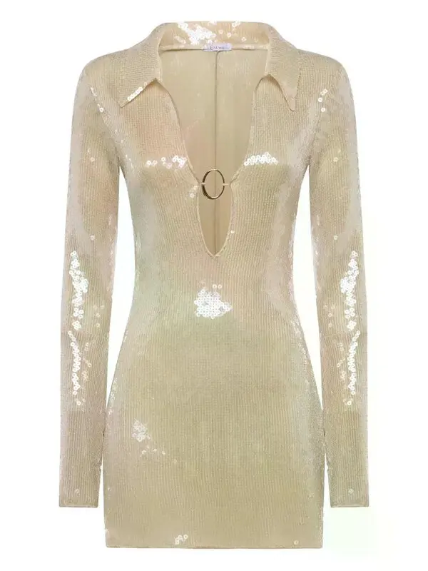 Oseree Marylin Ring-detail Mini Dress - Neutrals