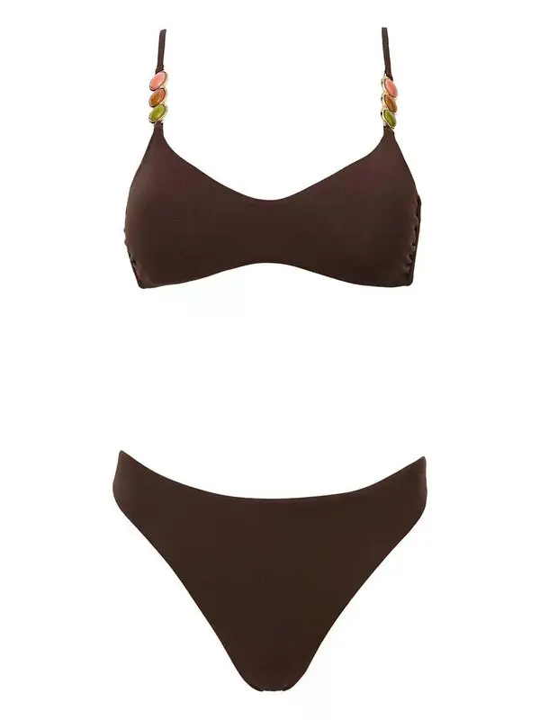 SOFIA ERHAN Giselle Embellished Bikini - Brown