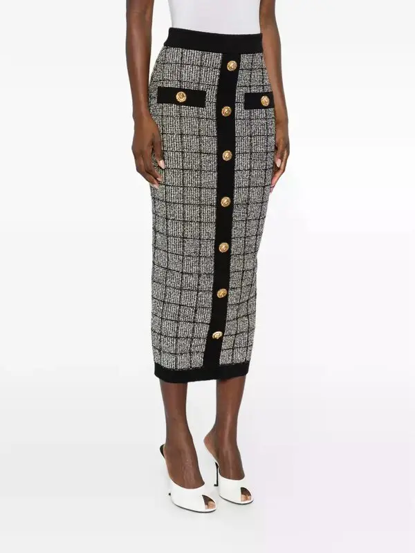 Balmain Buttoned Midi Skirt