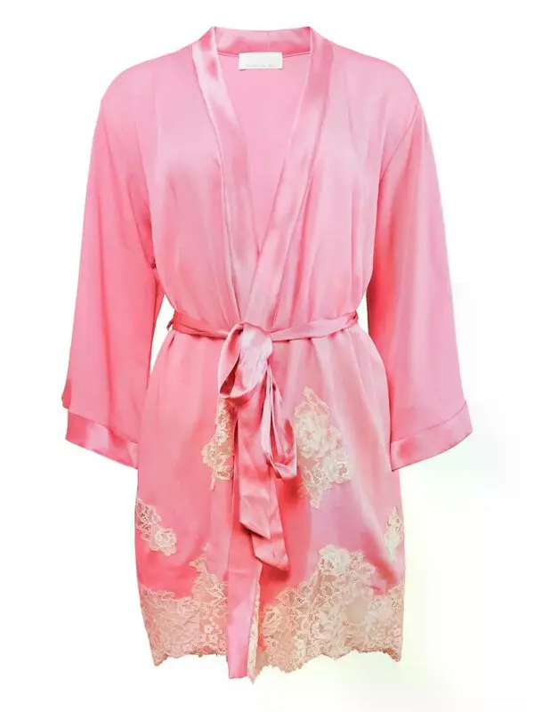 Fleur Du Mal Juliet Lace Belted Robe - Pink