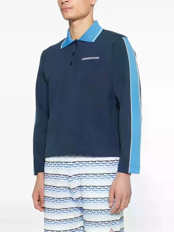 Casablanca Long-sleeve Stripe Polo Shirt