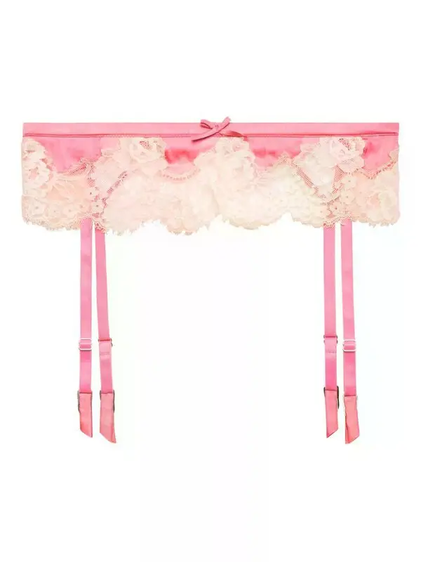 Fleur Du Mal Juliet Lace Garter Belt - Pink