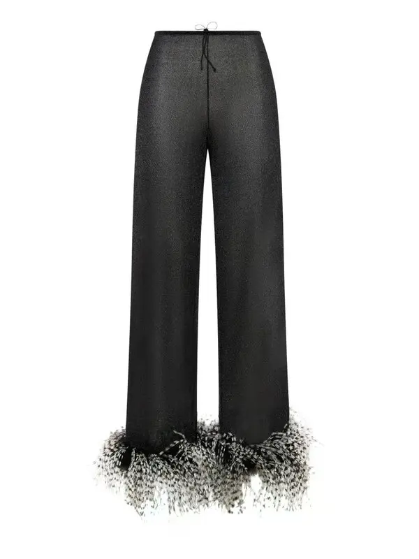 Oseree Lumière Plumage Straight-leg Trousers - Black
