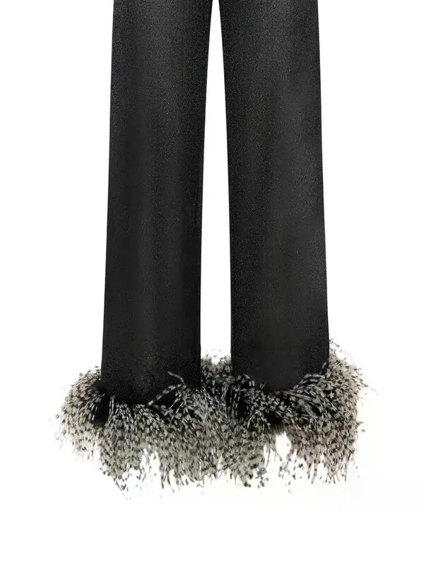 Oseree Lumière Plumage Straight-leg Trousers - Black
