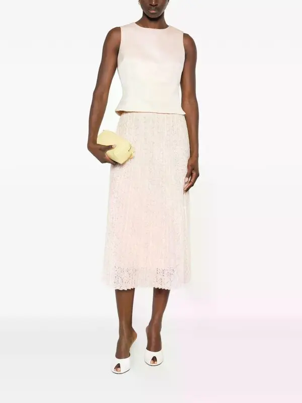 Ermanno Scervino Embroidered Pleated Midi Skirt