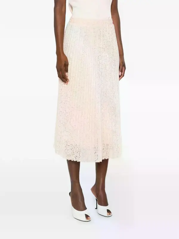 Ermanno Scervino Embroidered Pleated Midi Skirt