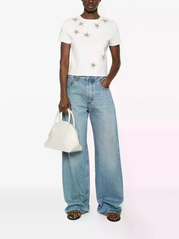 Alice + Olivia Star-Motif Cotton T-Shirt - White | Editorialist