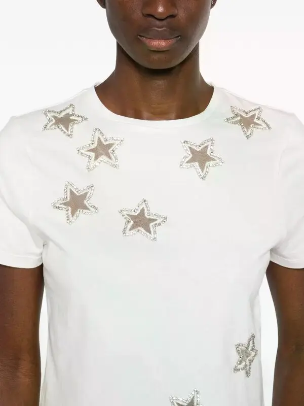 Alice＋Olivia Tシャツ 白 ホワイト Alice + Olivia Star-Motif Cotton T-Shirt - White | Editorialist