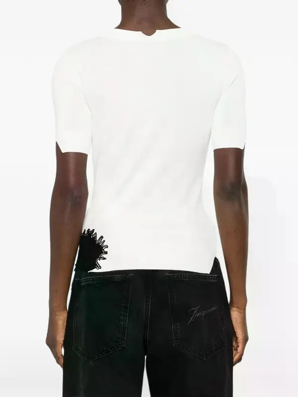 Ermanno Scervino Floral Appliqué T-shirt
