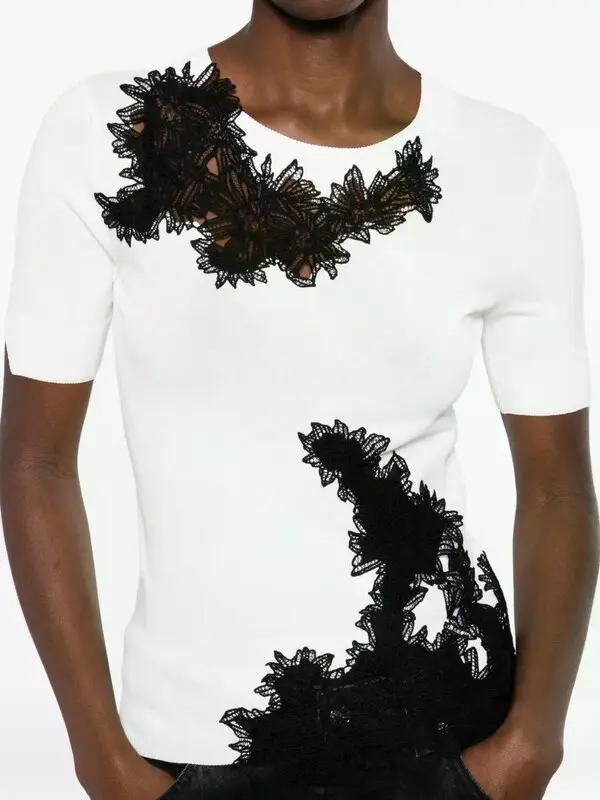 Ermanno Scervino Floral Appliqué T-shirt