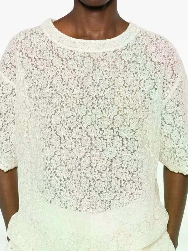Ermanno Scervino Scalloped Lace Top - Neutrals