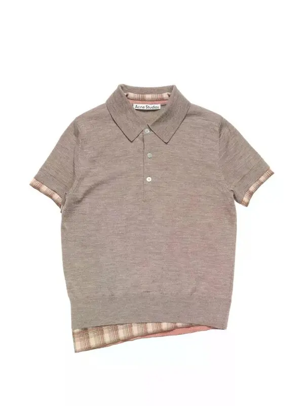 Acne Studios Melange Check Polo Shirt - Neutrals