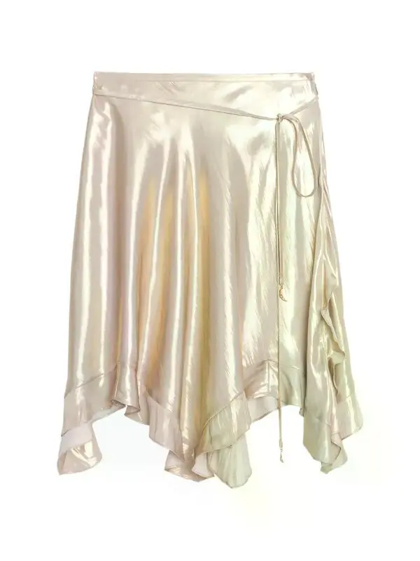Zadig&Voltaire Jetos Ruffled Satin Mini Skirt - Neutrals