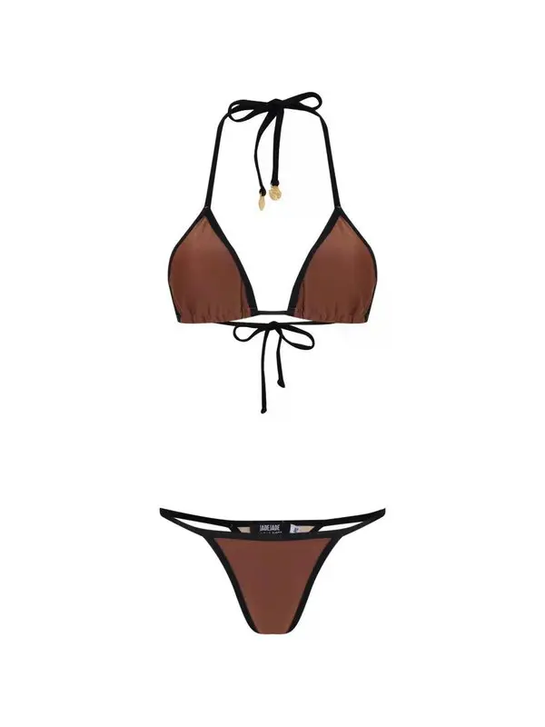AMIR SLAMA X Jade Picon Tie-detail Bikini - Brown