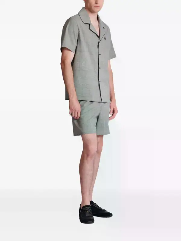 Balmain Prince Of Wales-check Short-sleeve Shirt