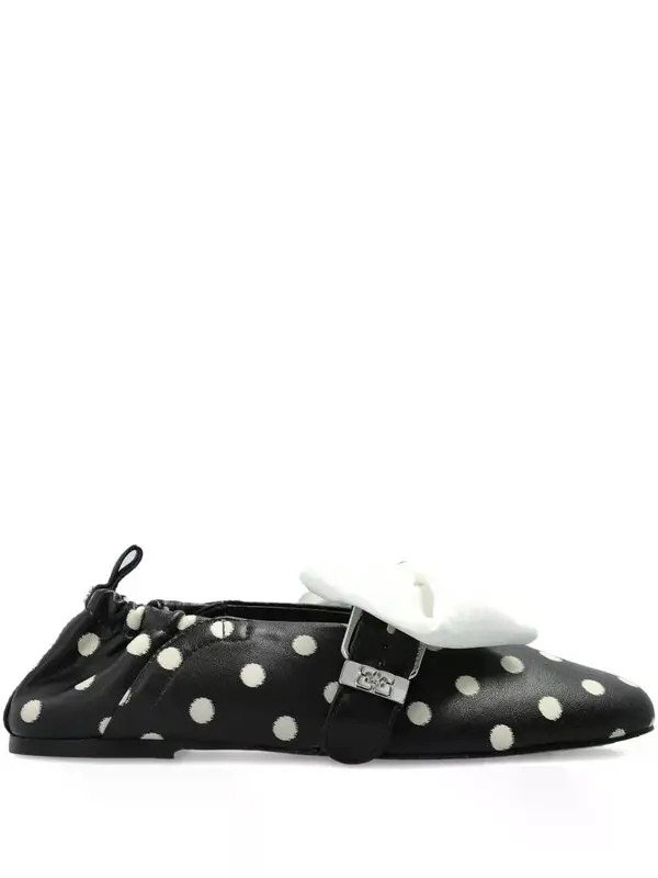 GANNI Polka-dot Ballerinas - Black