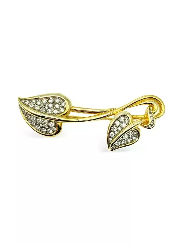 JENNIFER GIBSON JEWELLERY 1980s Stylised Ivy Brooch - Gold