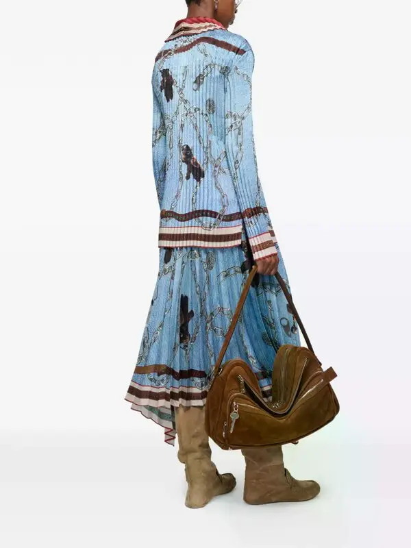 Acne Studios Pleated Chain-print Midi Skirt