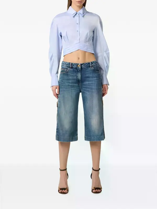 Elisabetta Franchi Double-collar Cropped Shirt