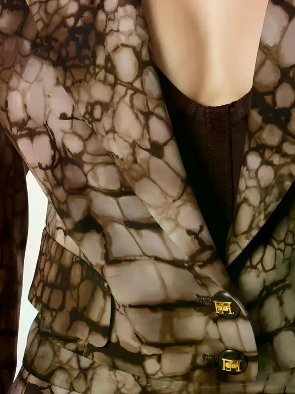 Elisabetta Franchi Alligator-print Cropped Jacket