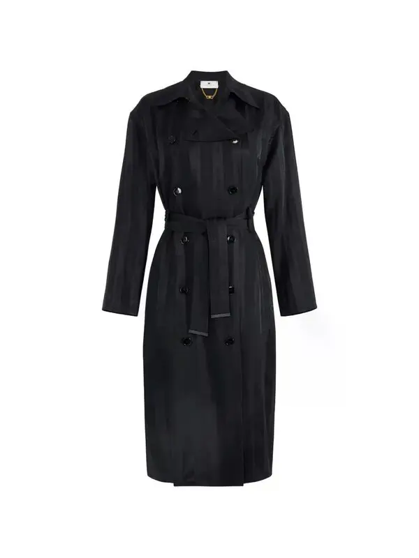 Elisabetta Franchi Double-breasted Striped Trench Coat