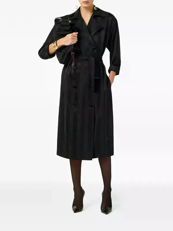 Elisabetta Franchi Double-breasted Striped Trench Coat