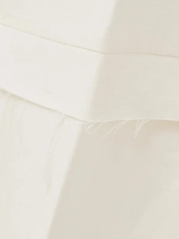 Khaite Linden Tiered Frayed Linen Pants - Neutrals