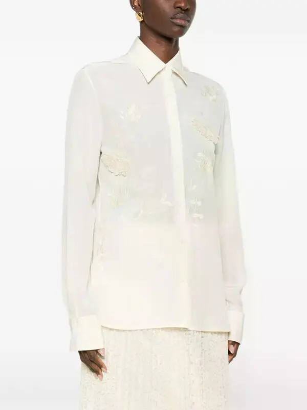 Ermanno Scervino Floral Button-down Shirt - Neutrals