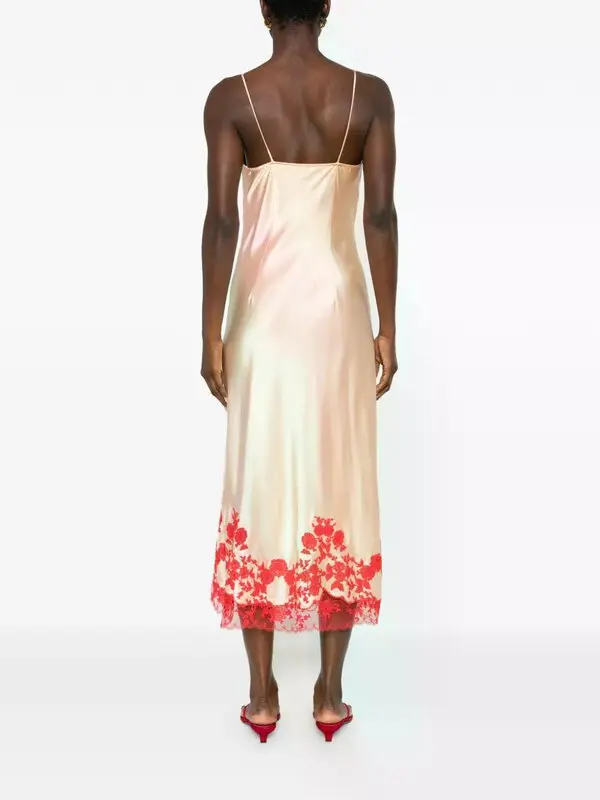 Ermanno Scervino Floral-embroidered Midi Dress - Neutrals