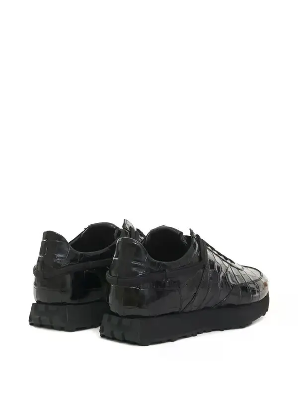 Rhude Lace-up Croc-embossed Sneakers