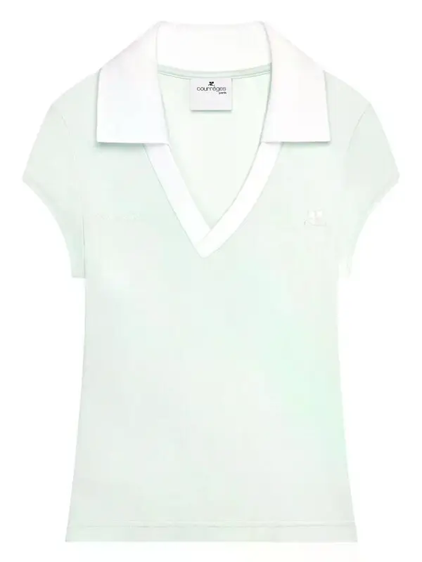 COURREGES V-neck T-shirt - Green