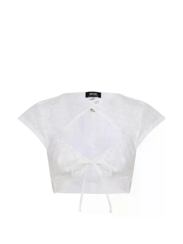 AMIR SLAMA X Jade Picon Eyelet Tie Blouse