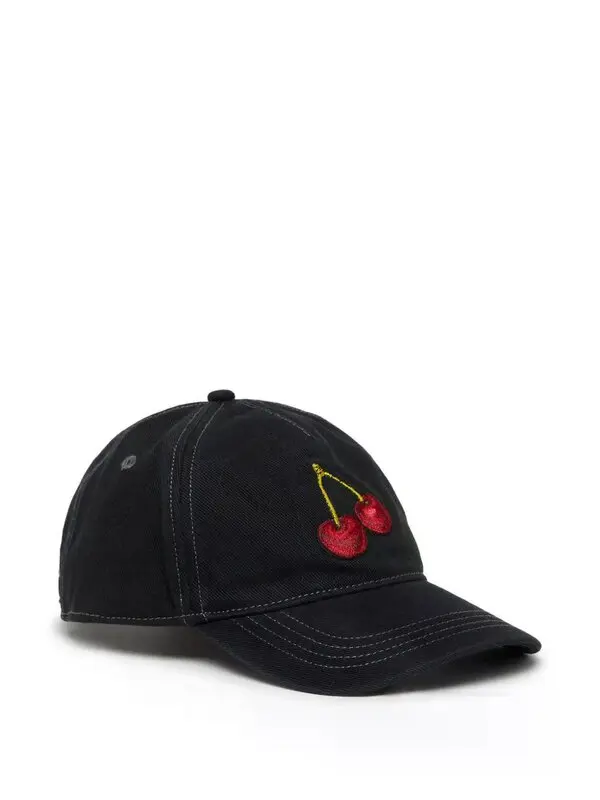 DIESEL Cherry-embroidery Baseball Cap - Black
