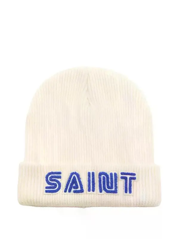 SAINT MXXXXXX Logo-embroidered Beanie - Neutrals