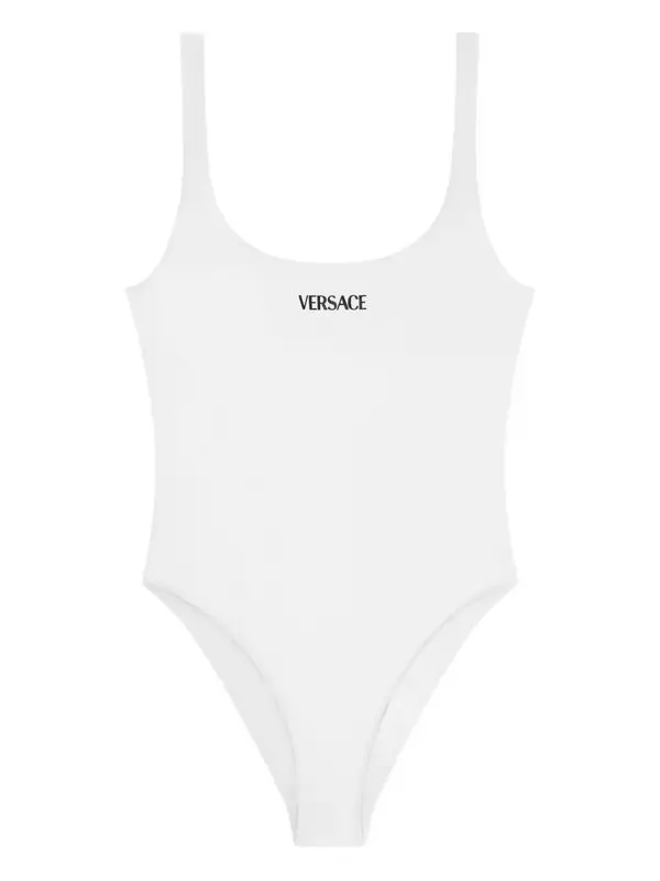 Versace Logo Swimsuit - White