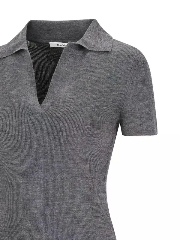 Max Mara V-neck Knit Top - Grey