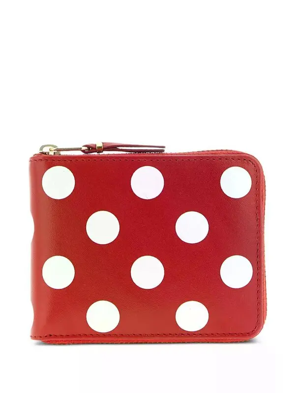 Comme Des Garçons Polka-dot Zip-fastening Wallet - Red