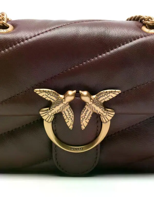 Pinko Baby Love Puff Quilted Leather Shoulder Bag - Brown