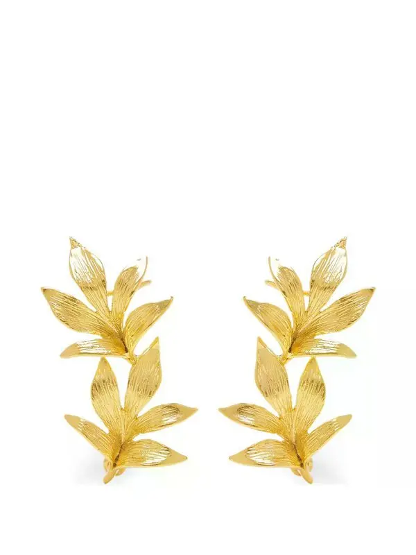 LYNYER Guzmania Crescendo Leaf Ear Cuffs - Gold