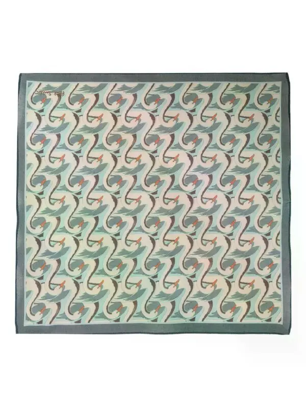 Paul Smith Swan-print Scarf - Neutrals