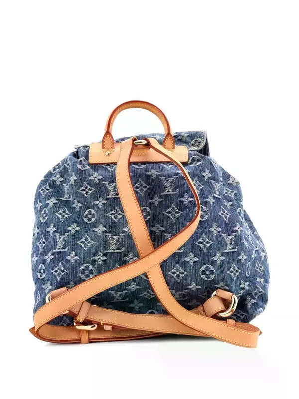 LOUIS VUITTON Sac A Dos Drawstring Denim Gm Backpack