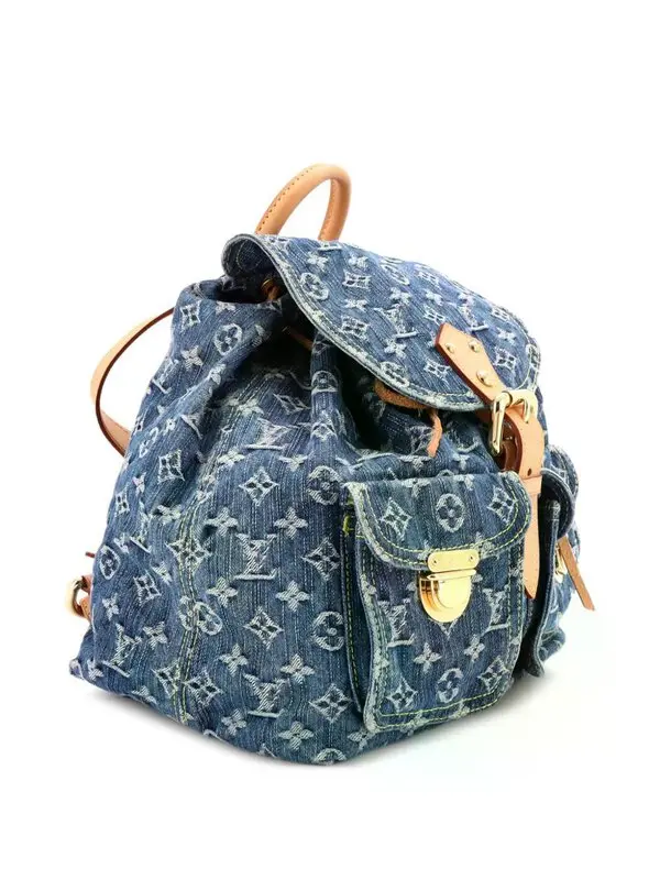 LOUIS VUITTON Sac A Dos Drawstring Denim Gm Backpack