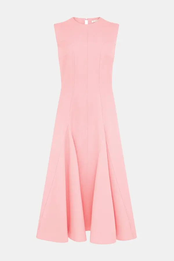 EMILIA WICKSTEAD Benicia Dress In Sorbet Wool Crepe
