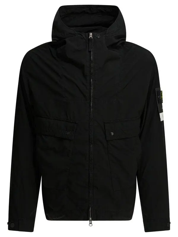 Stone Island Waterproof Hooded Jacket - Black
