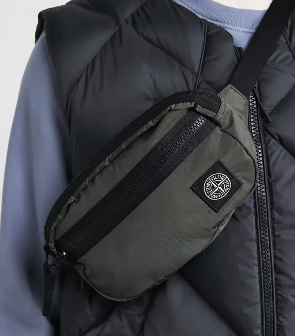 Stone Island Logo Patch Belt Bag - Green