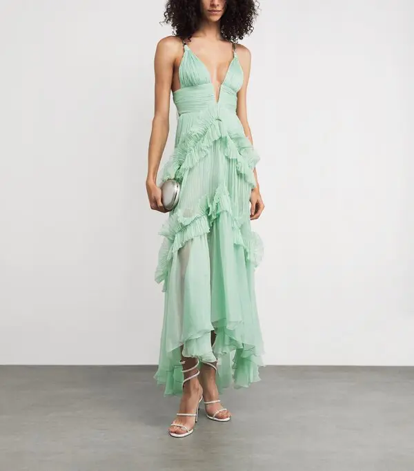 maria lucia hohan blue dress Maria Lucia Hohan Blue Metallic Dress – weartherunway
